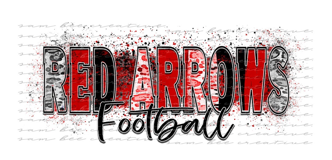 Red Arrows Football Game Day Digital Design / Red White Black Leopard ...