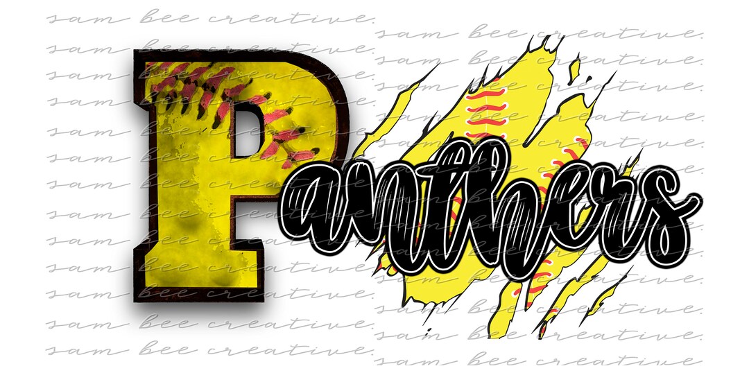 Panthers Softball Digital Design / Distressed Ripped Softball / Game ...
