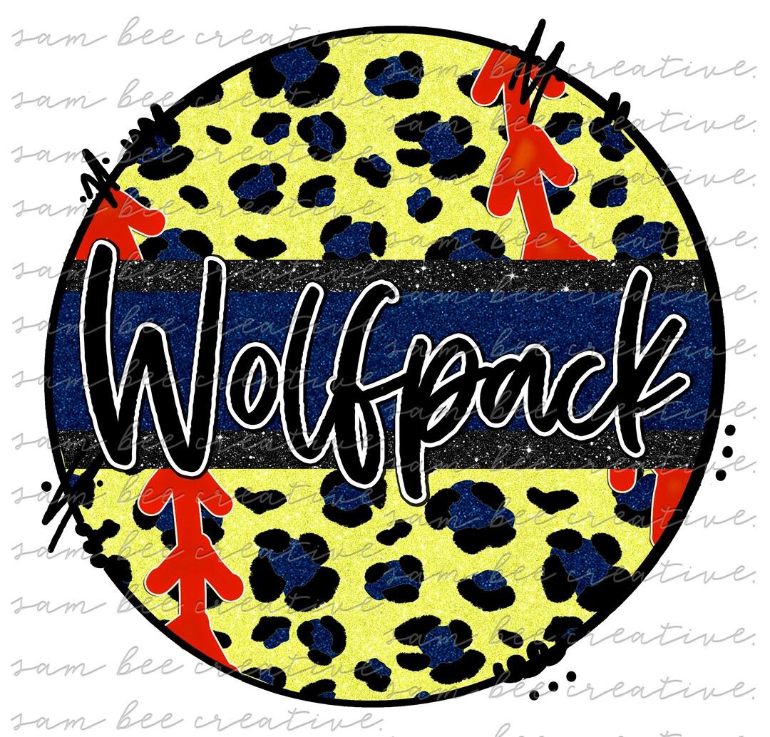 Wolfpack Leopard Cheetah Glitter Softball Game Day Digital Design ...