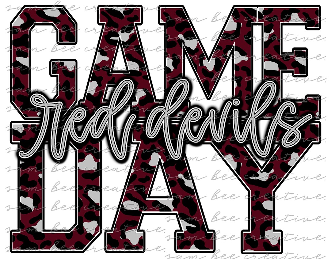 Red Devils Game Day Digital Design / Sublimation Png File / Instant ...