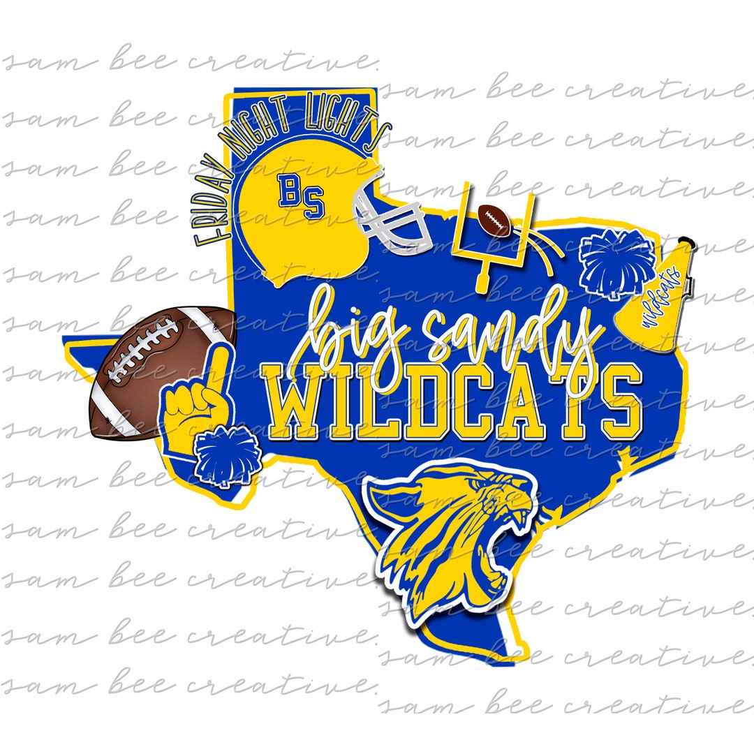 Big Sandy Wildcats Texas Football Digital Design / School Spirit Small ...