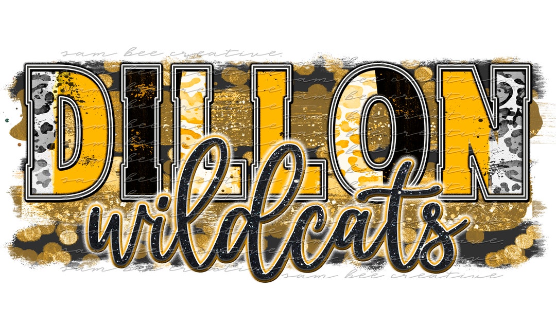 Dillon Wildcats Black and Gold Game Day Digital Design / School Spirit ...