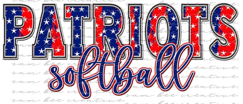 Patriots Softball Patriotic Digital Design / Cheer Football Softball ...