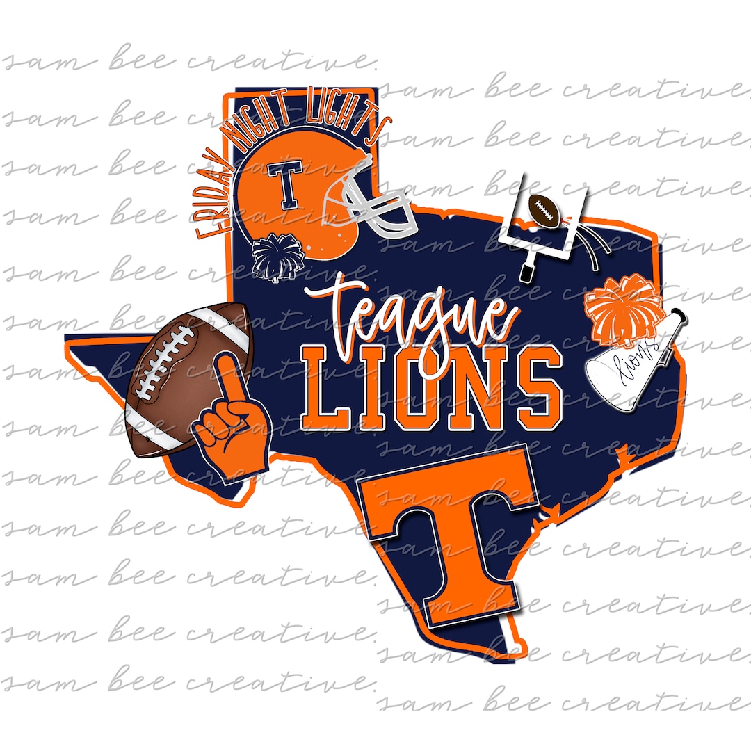 Teague Lions Texas Football Digital Design / School Spirit Small Town ...