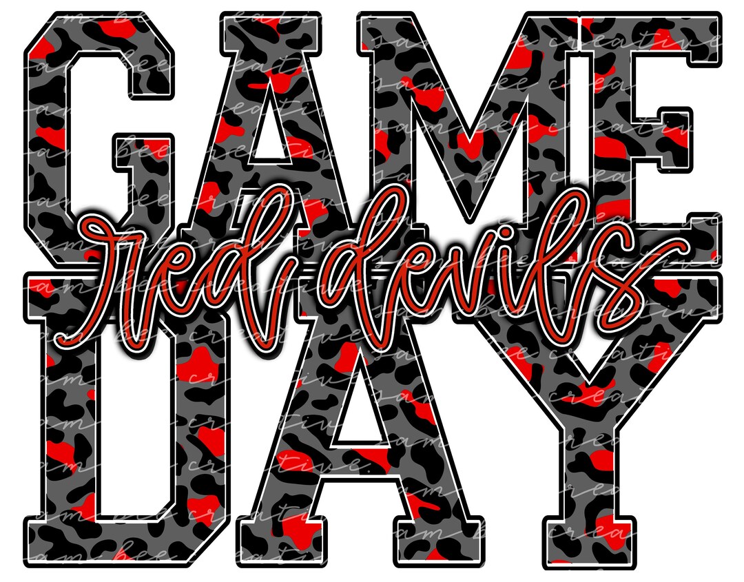 Red Devils Game Day Digital Design / Sublimation Png File / Instant ...