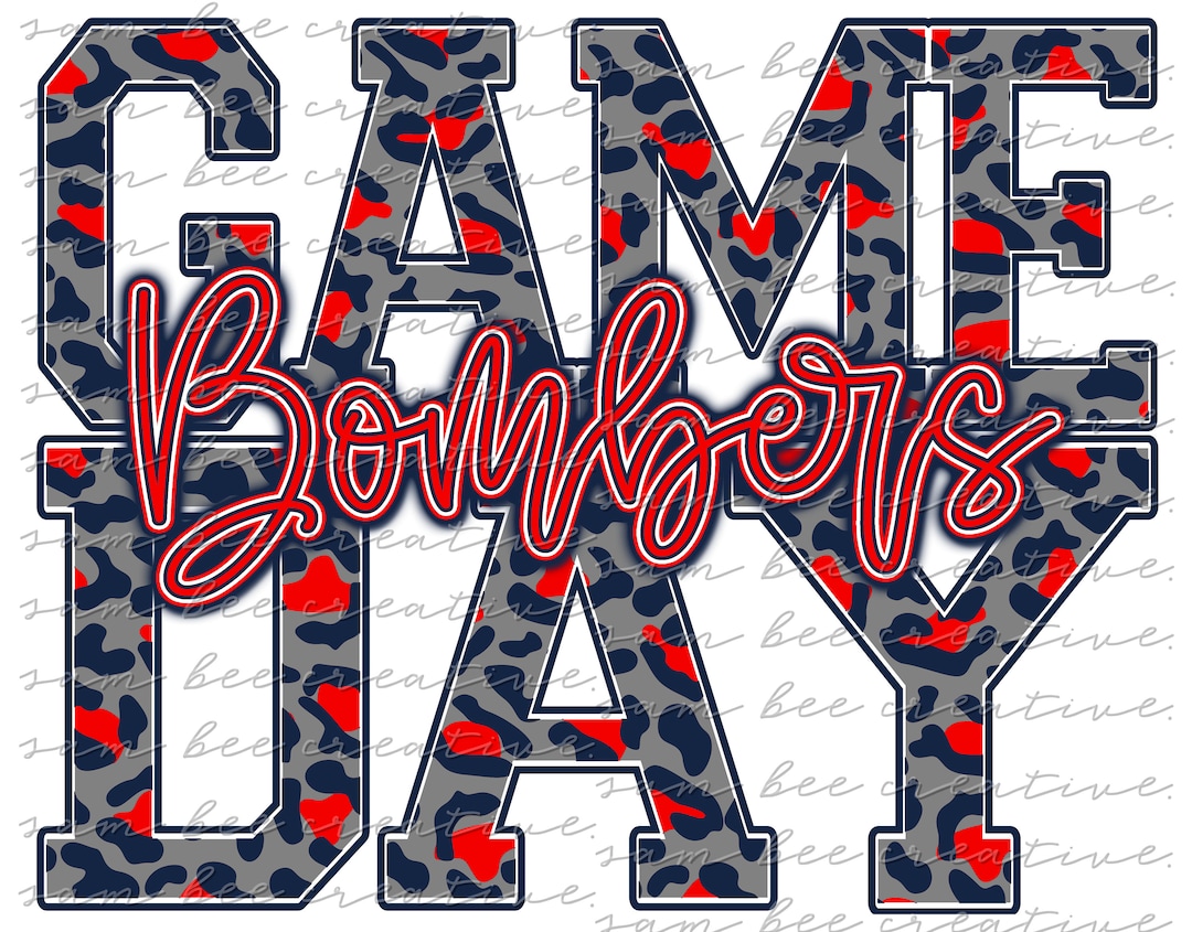 Bombers Game Day Digital Design / Go Bombers Leopard Cheetah Game Day ...