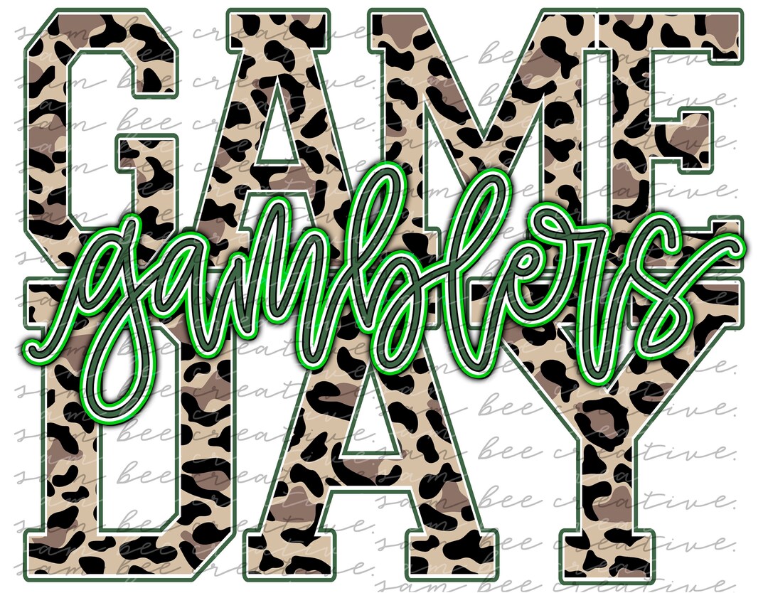 Gamblers Leopard Game Day Digital Design / Baseball Softball Football ...