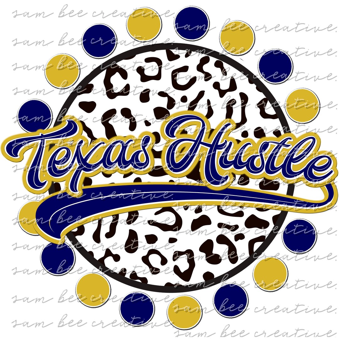 Texas Hustle Leopard Round Game Day Digital Design / Sublimation Png ...