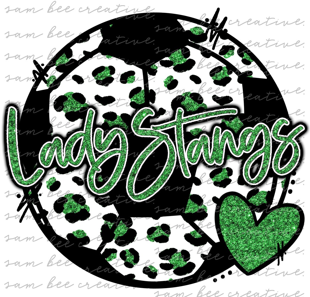 Lady Stangs Glitter Leopard Soccer Digital Design / Team Love Heart ...