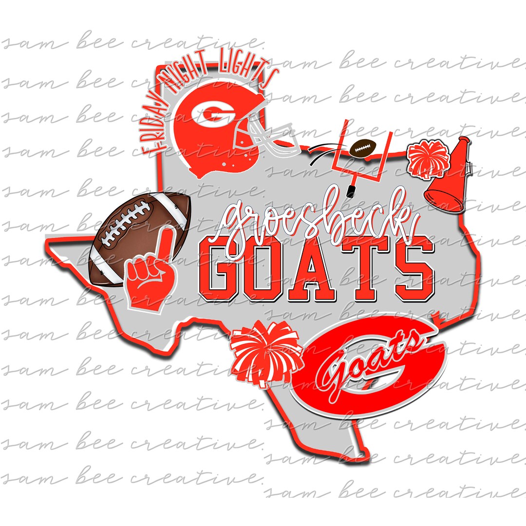 Groesbeck Goats Texas Football Digital Design / School Spirit Small ...