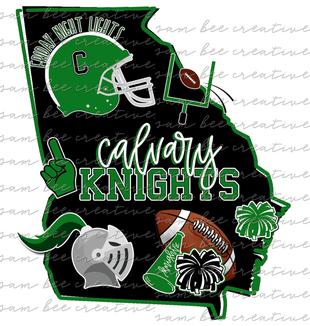 Calvary Knights Georgia GA State Pride Design Football / Sublimation ...