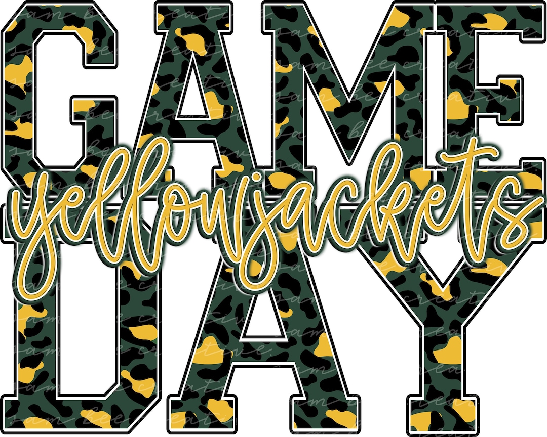 Yellowjackets Game Day Digital Design / Yellow Jackets Baseball Leopard ...