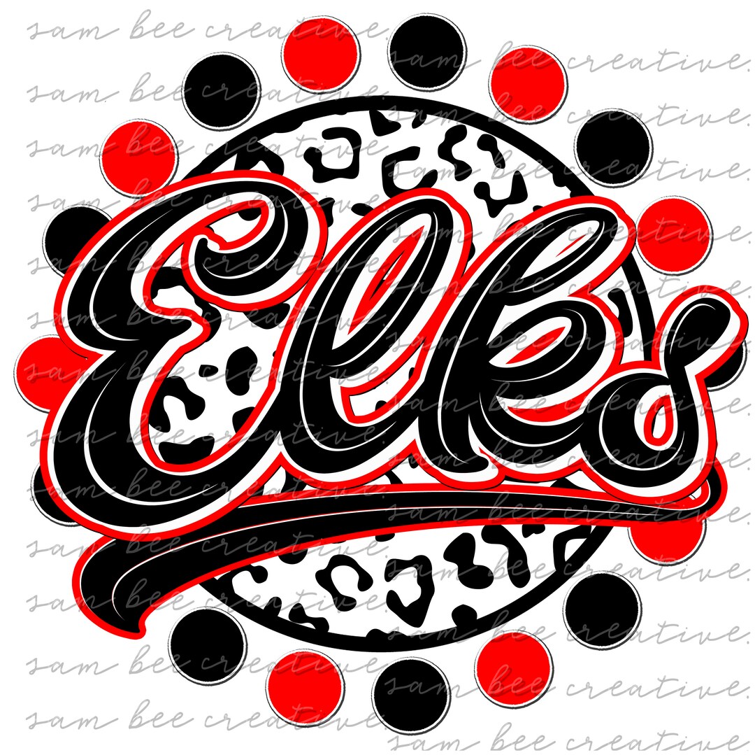 Elks Leopard Round Game Day Digital Design / Sublimation Png File ...