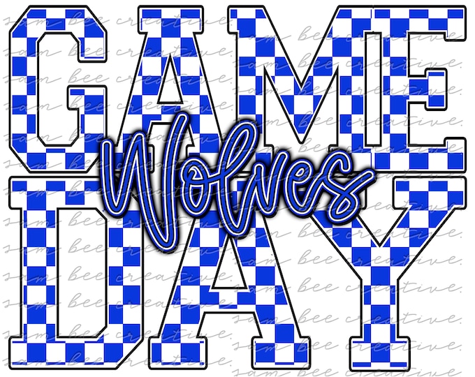 Wolves Checkerboard Game Day Digital Design / Wolves Retro Sports ...