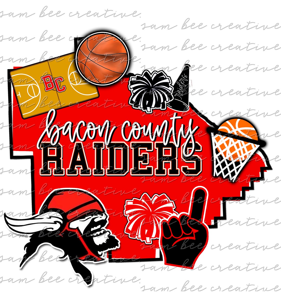 Bacon County Georgia Raiders Basketball Pride Digital Design ...