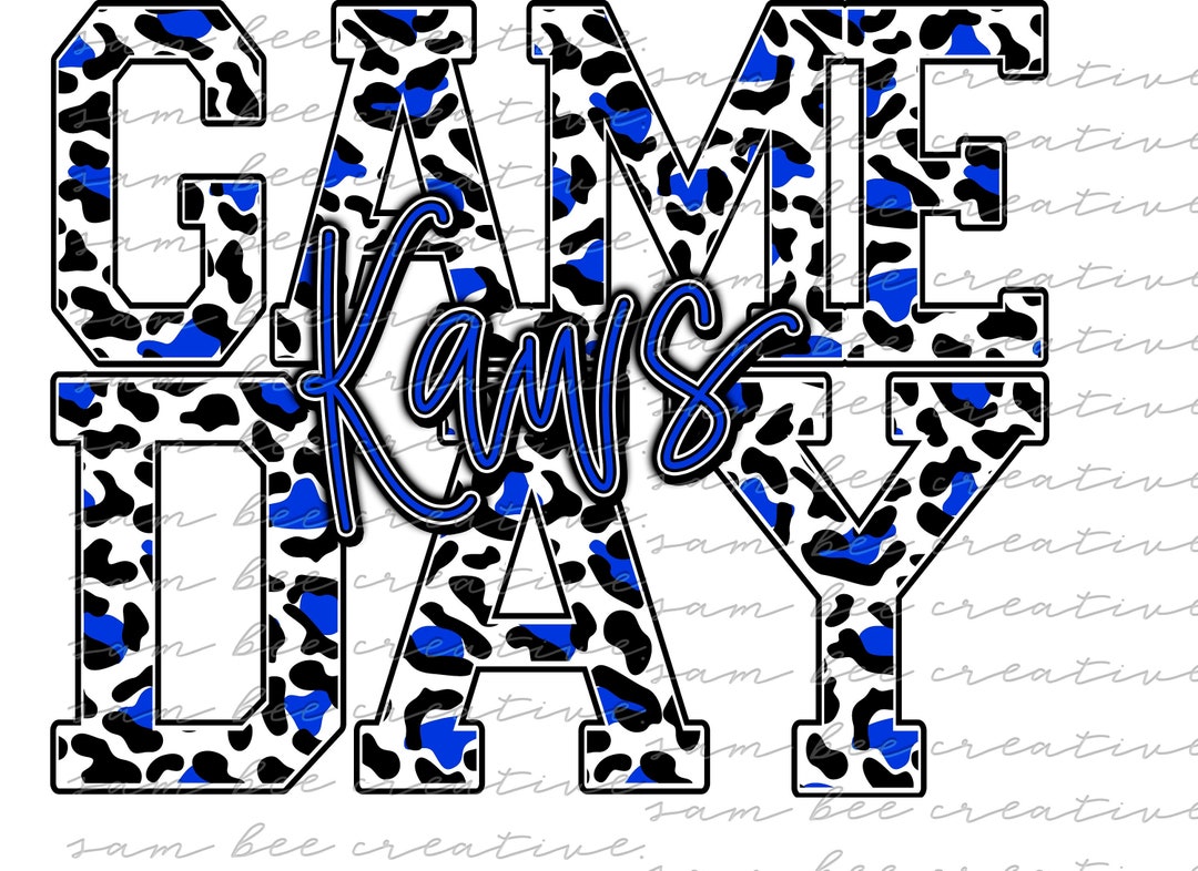 Kaws Leopard Game Day Digital Design / Royal and White Baseball ...