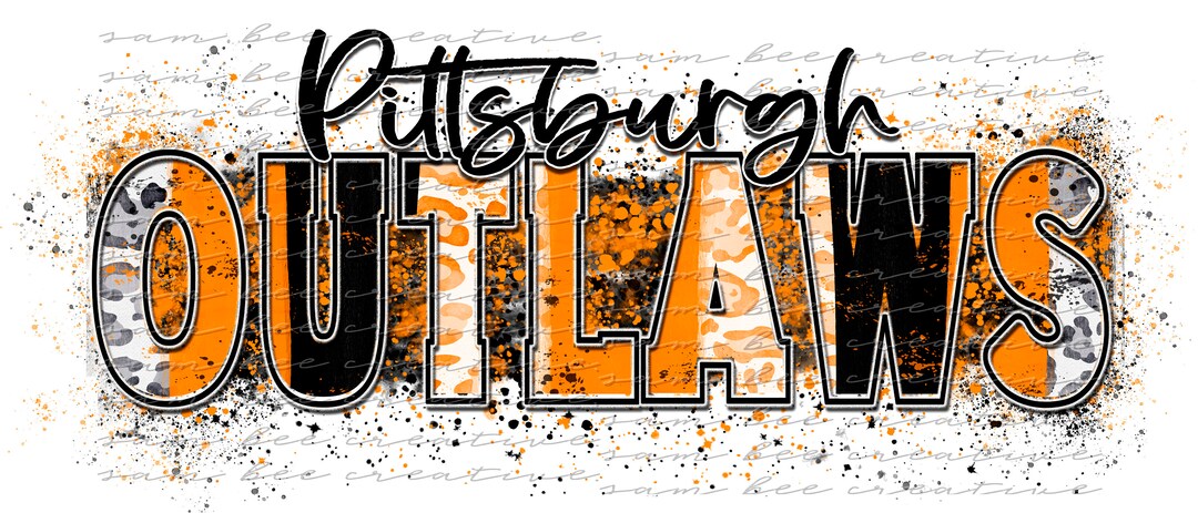 Outlaws Brush Stroke Digital Design / Cheetah Leopard Black and Orange ...