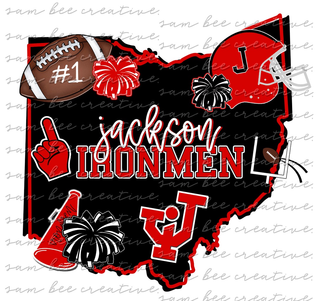 Jackson Ironmen Ohio Football Digital Design / School Spirit Small Town ...