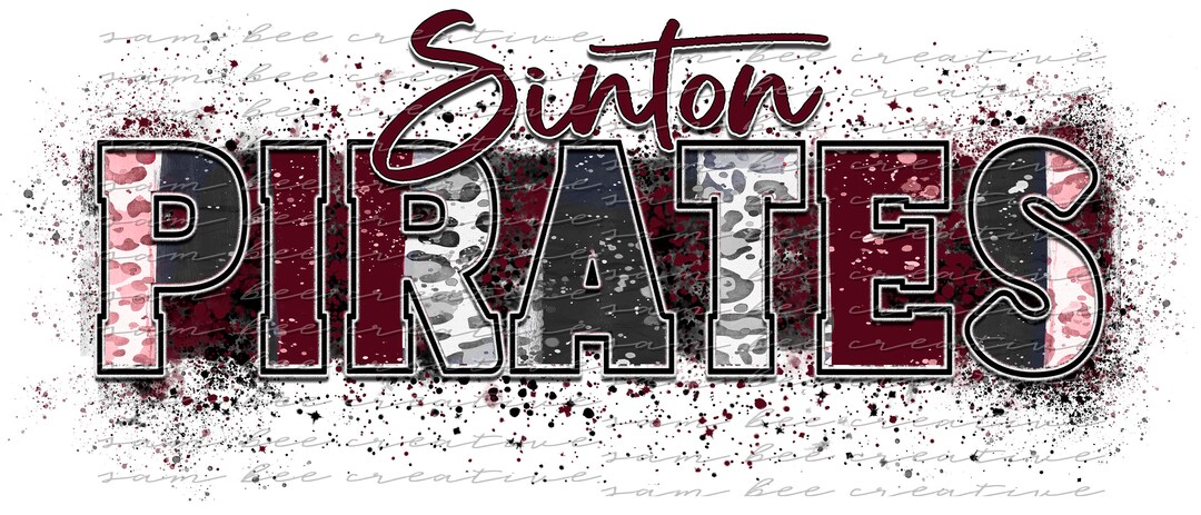 Sinton Pirates Brush Stroke Paint Splatter Digital Design / Baseball ...