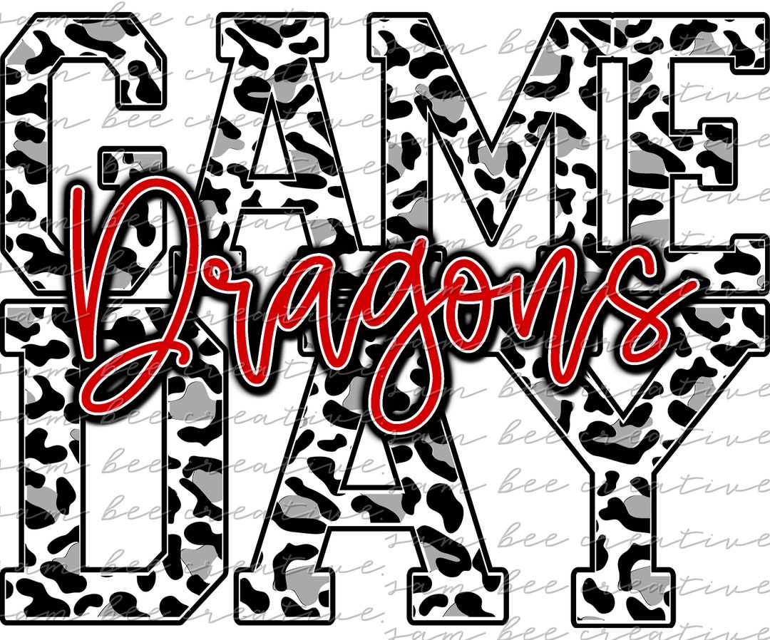Dragons Game Day Digital Design / Leopard Cheetah Print / Sublimation Png File / Instant Digital ...