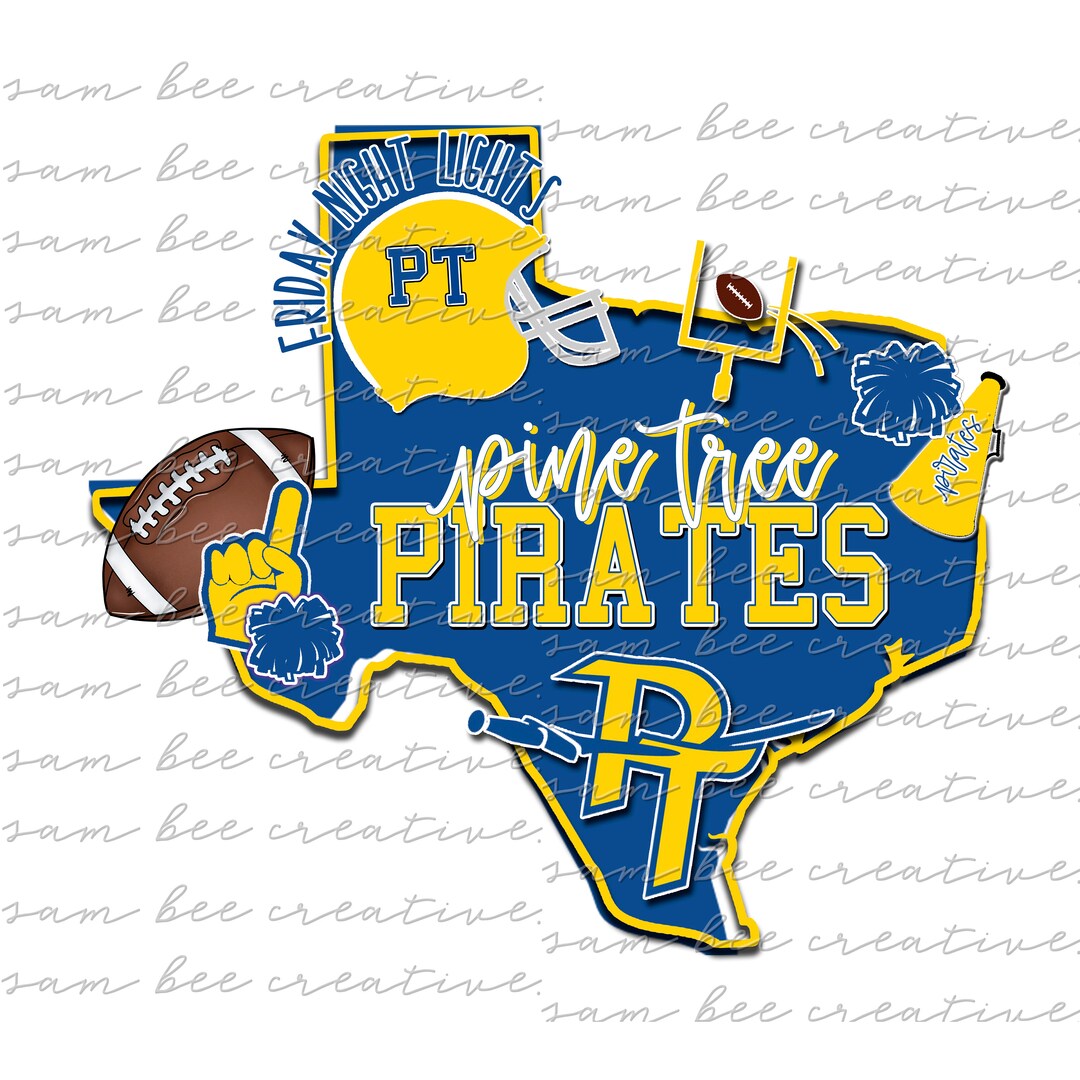 Pine Tree Pirates Texas Football Digital Design / School Spirit Small ...