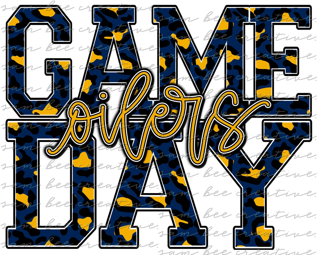 Oilers Game Day Digital Design / Football Leopard Game Day ...