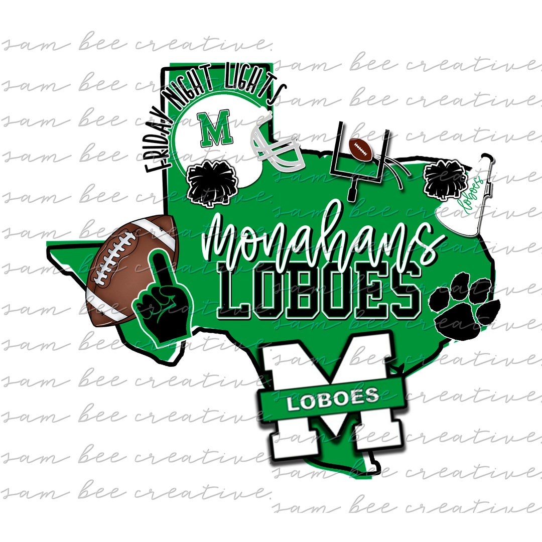 Monahans Loboes Texas Football Digital Design / School Spirit Small ...