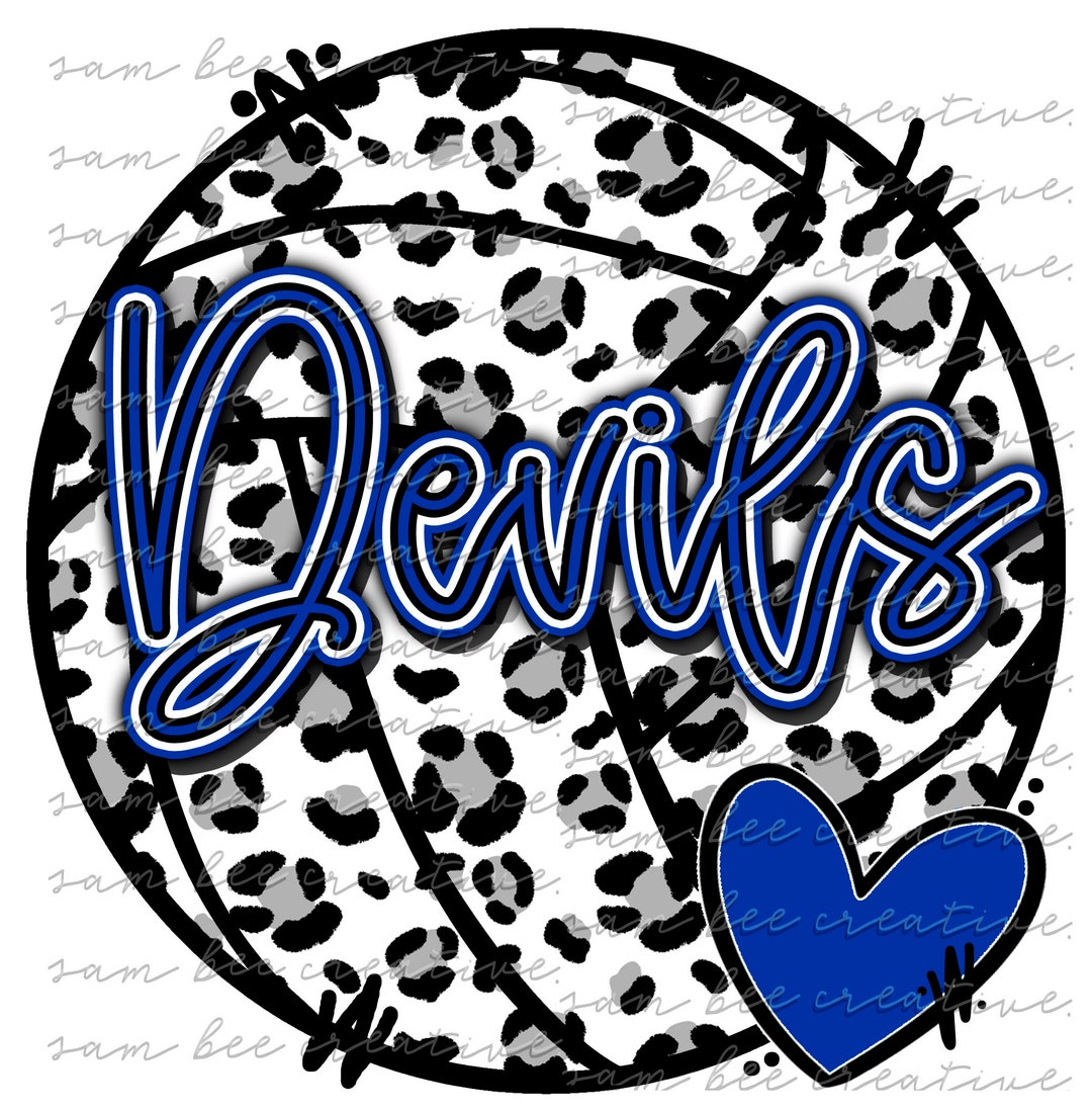 Devils Leopard Volleyball Digital Design / Blue Devils Cheetah ...