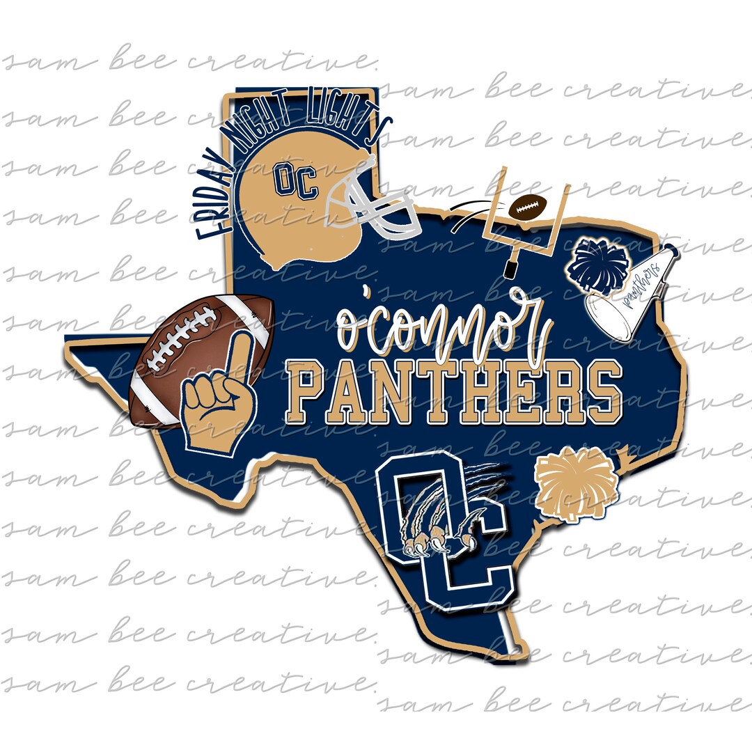 O'connor Panthers Texas Football Digital Design / School Spirit Small ...
