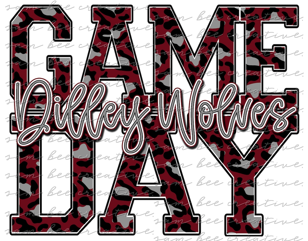 Dilley Wolves Leopard Game Day Digital Design / Cheetah Splatter School ...