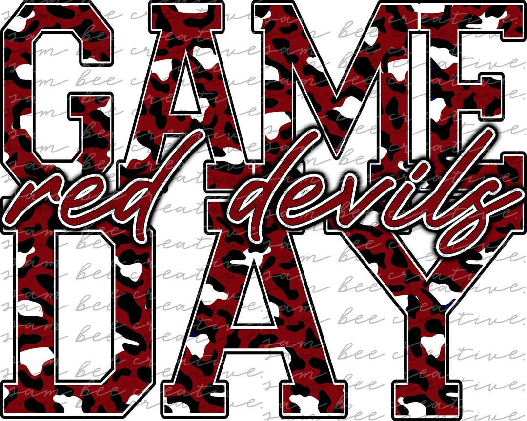 Red Devils Game Day Digital Design / Leopard Cheetah Print ...