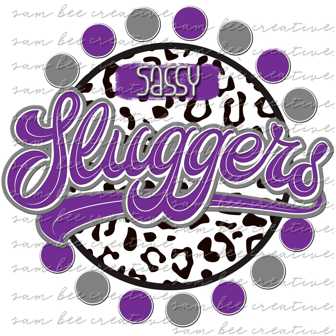 Sassy Sluggers Leopard Round Game Day Digital Design / Sublimation Png ...