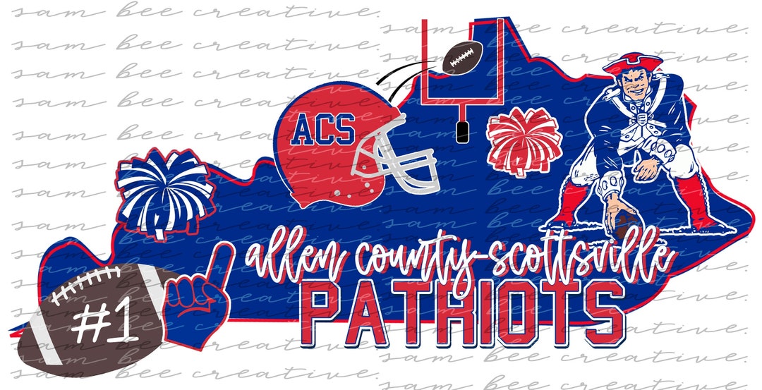 Allen County-scottsville Patriots Football State Pride Digital Design ...
