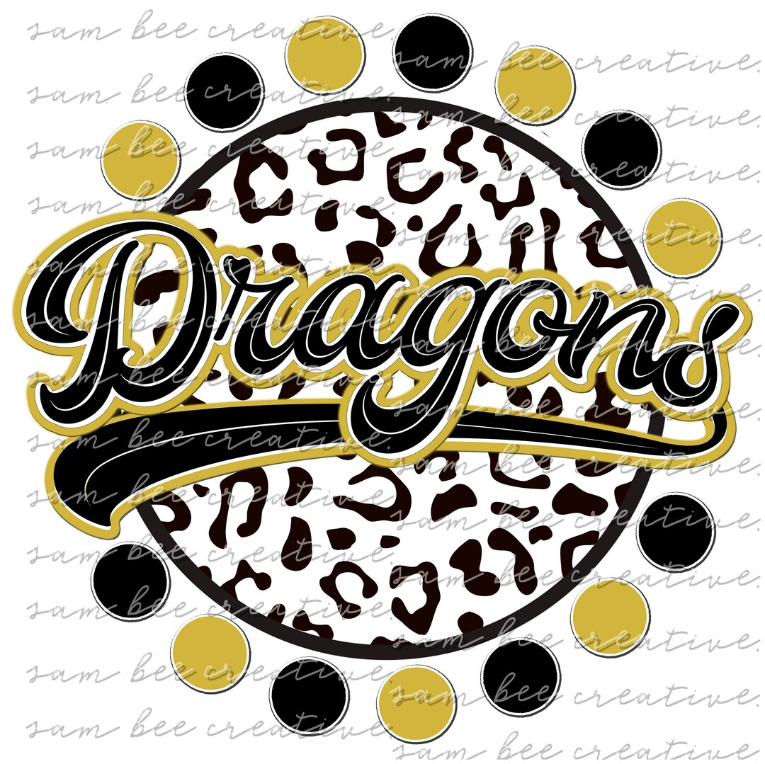 Dragons Leopard Print Digital Design / Cheetah Game Day Baseball ...