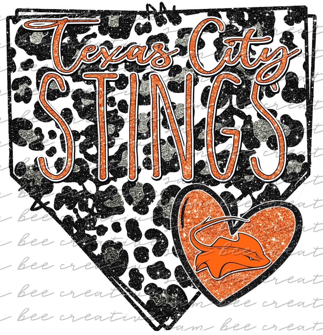 Texas City Stings Glitter Home Plate Digital Design / Baseball Softball ...