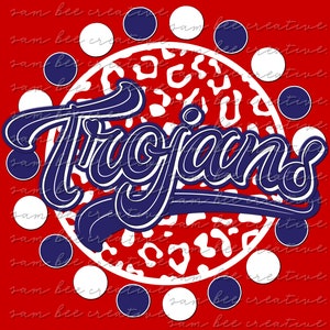 Trojans Leopard Round Game Day Digital Design / Sublimation Png File ...