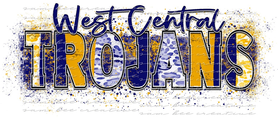 West Central Trojans Game Day Digital Design / Leopard Cheetah Splatter ...