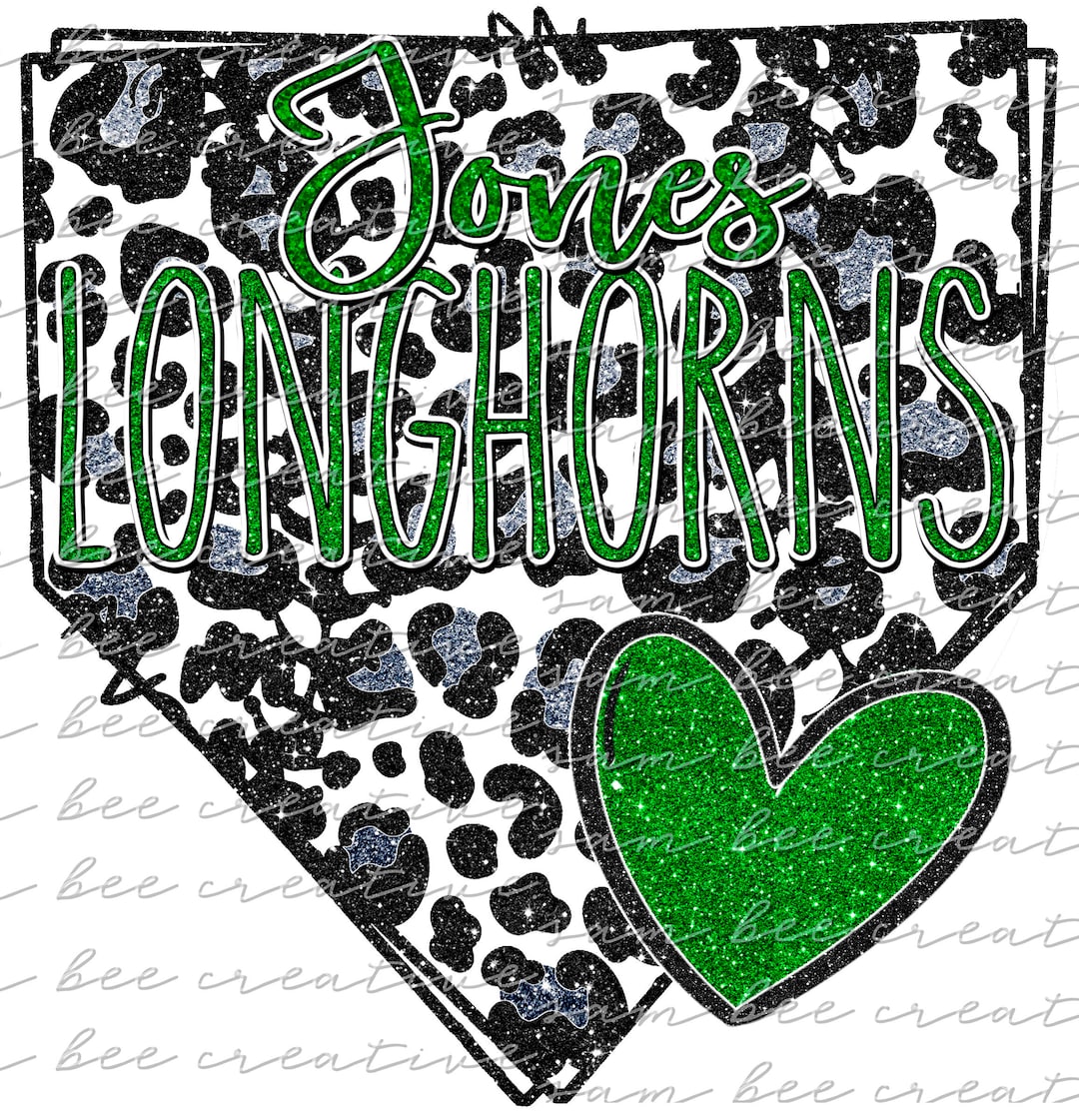 Jones Longhorns Glitter Home Plate Digital Design / Baseball Softball ...