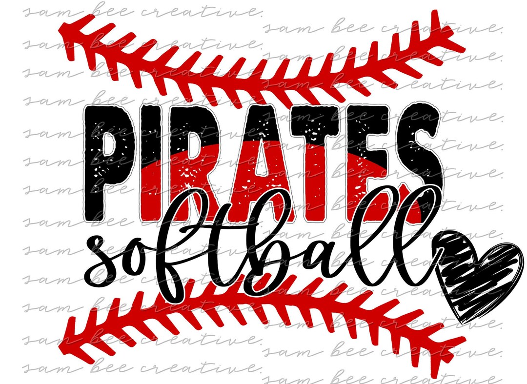 Pirates Softball Digital Design / Game Day Baseball Love Heart Take Me ...
