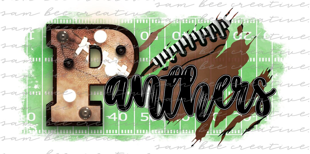 Panthers Football Digital Design / Distressed Ripped Torn Football ...