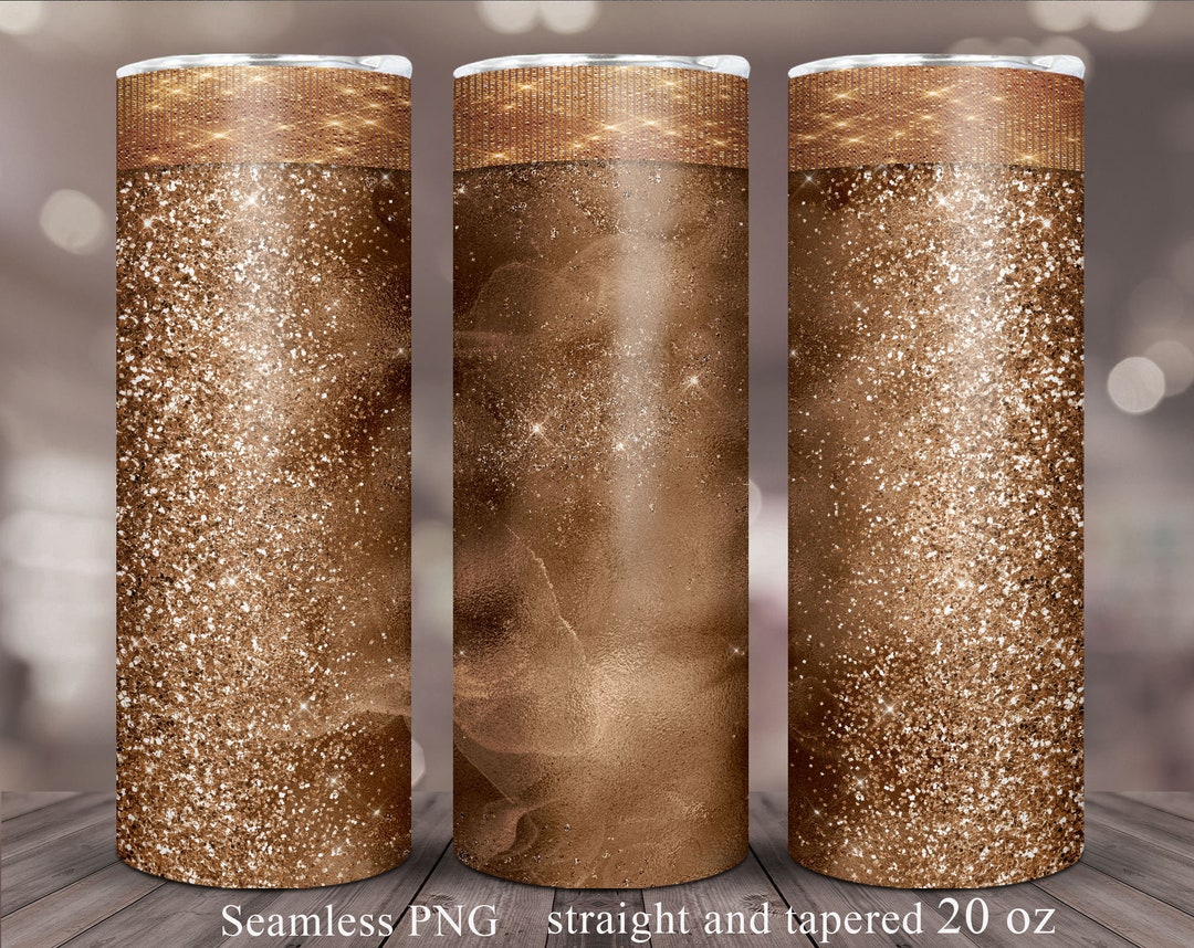 Bronze Glitter Tumbler Sublimation Wrap Add Your Text or Name Gold ...