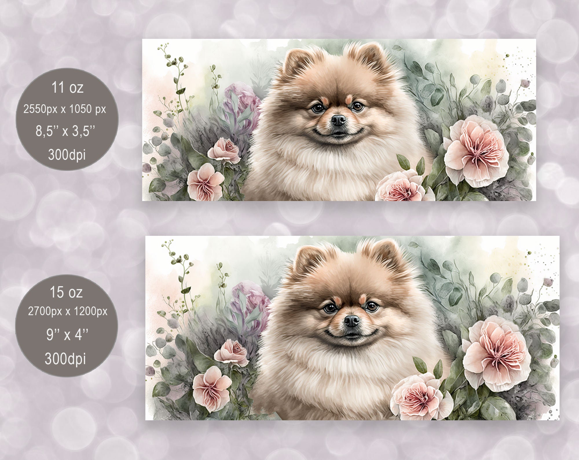 Cute Spitz Mug Wrap Sublimation Dog Cricut Mug Press Template Design ...