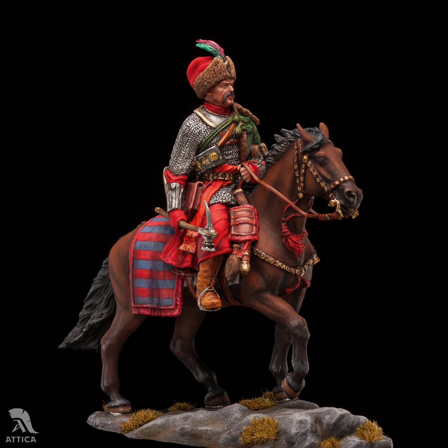 Zaporozhian Cossack Colonel Painted Tin Toy Soldier Miniature 54mm 1:32 ...