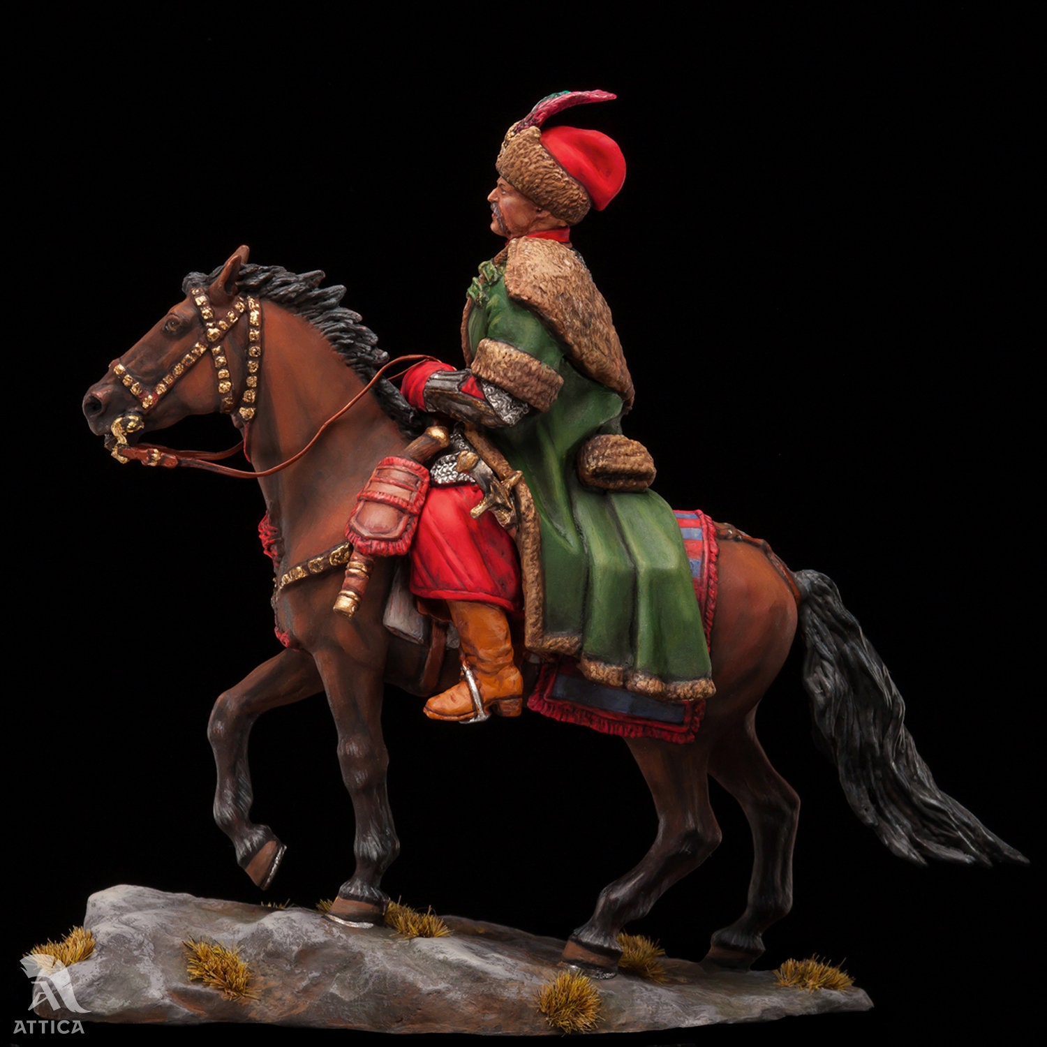 Zaporozhian Cossack Colonel Painted Tin Toy Soldier Miniature 54mm 1:32 ...