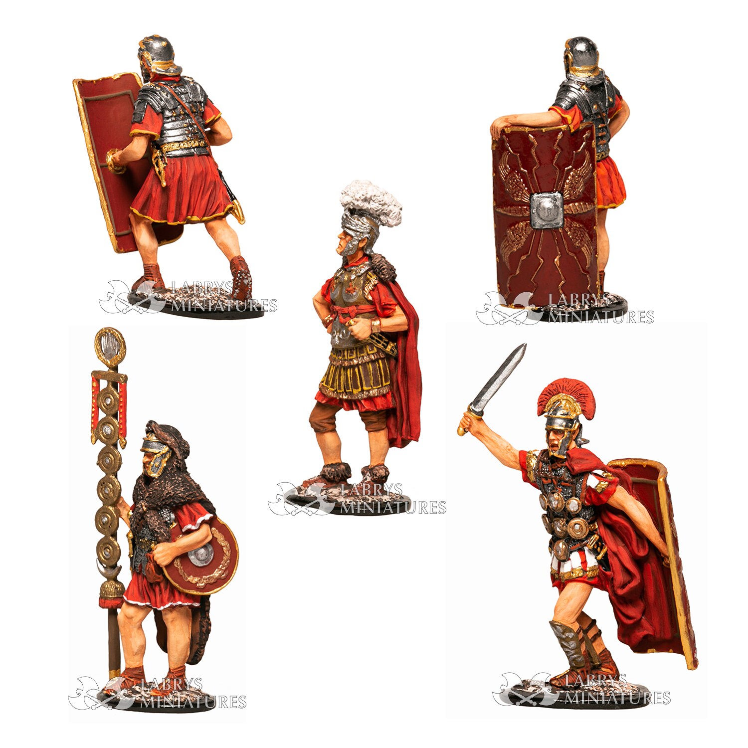 Roman Legio II Augusta Painted Tin Toy Soldier Miniature 54mm Figure ...