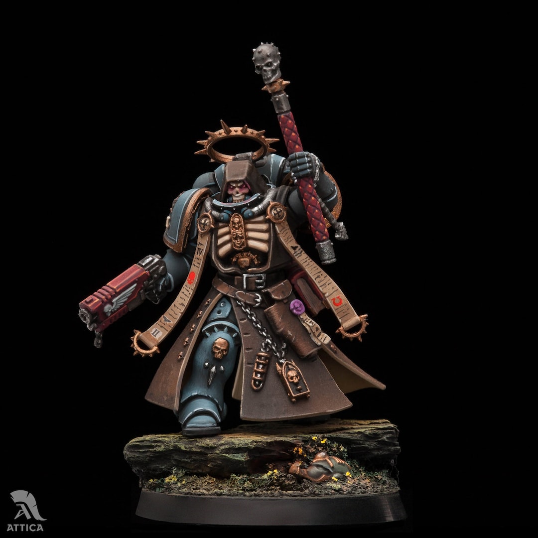 Primaris Chaplain Painted Figure Warhammer 40k Art Level - Etsy