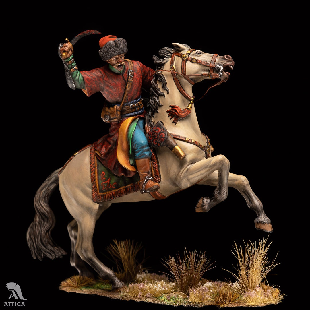 Zaporozhian Cossack Painted Toy Soldier Miniature 54mm 1:32 Figure Pre ...