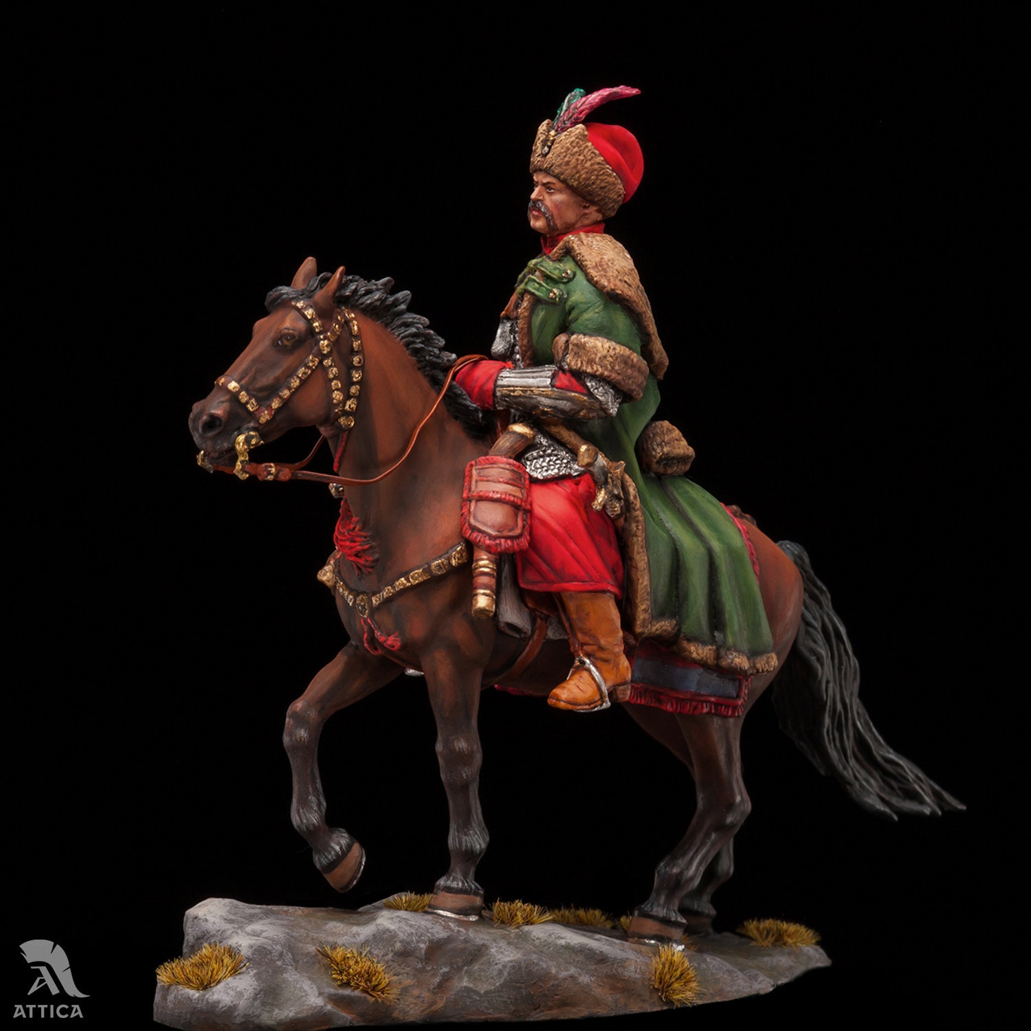 Zaporozhian Cossack Colonel Painted Tin Toy Soldier Miniature 54mm 1:32 ...