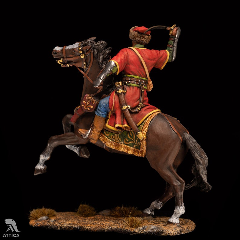 Zaporozhian Cossack Painted Tin Toy Soldier Miniature 54mm 1:32 Figure ...