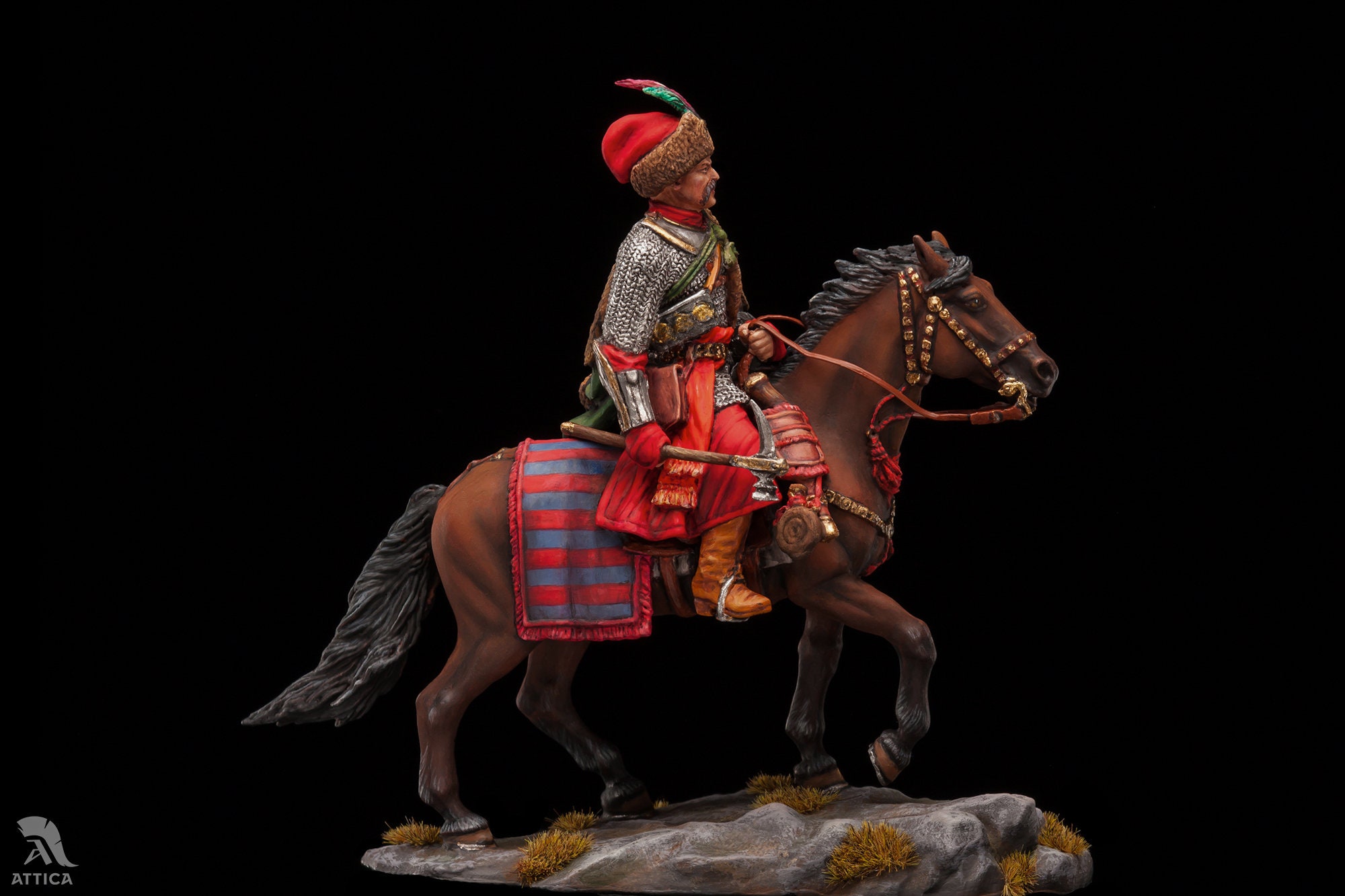 Zaporozhian Cossack Colonel Painted Tin Toy Soldier Miniature 54mm 1:32 ...